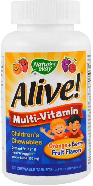 Nature's Way, Alive! Children's Chewable Multi-Vitamin, Orange, Berry ...